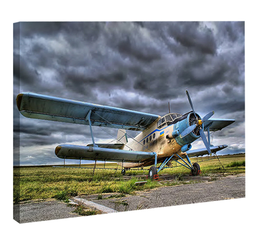 CUADRO BLUE PLANE - 86 X 56 CM – Dizzeño Art Glass